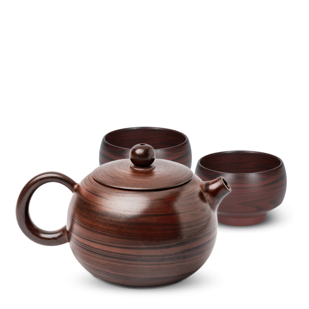 Teapot Set - Nixing Wood Pattern
